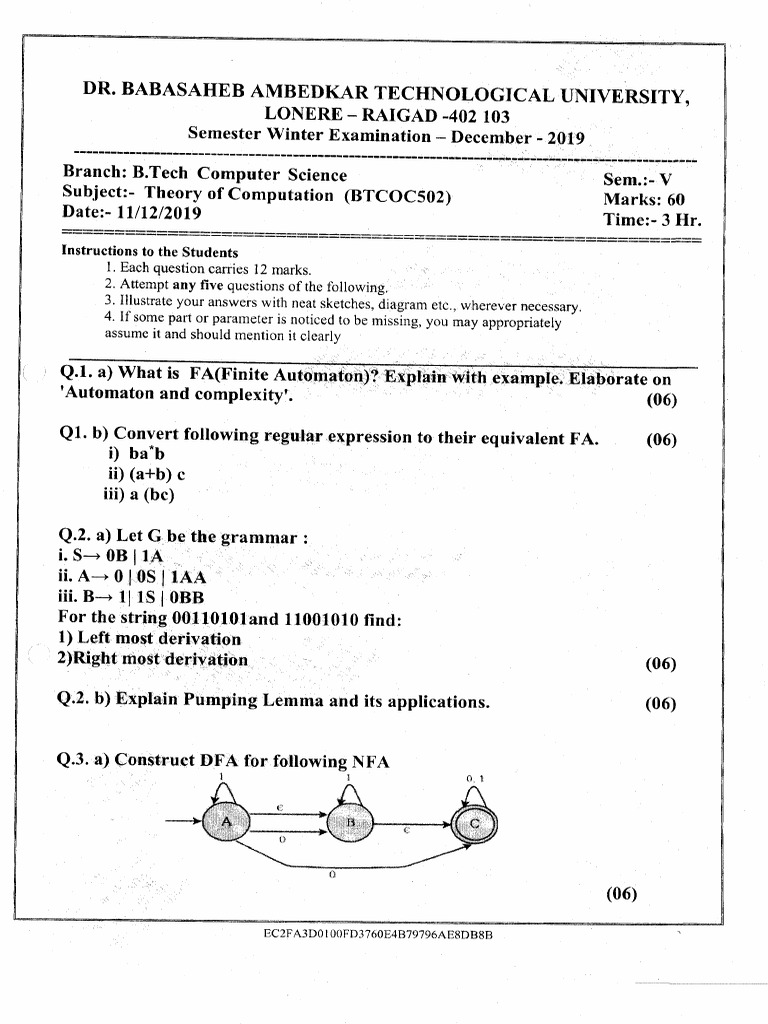 Theory of Computation | PDF