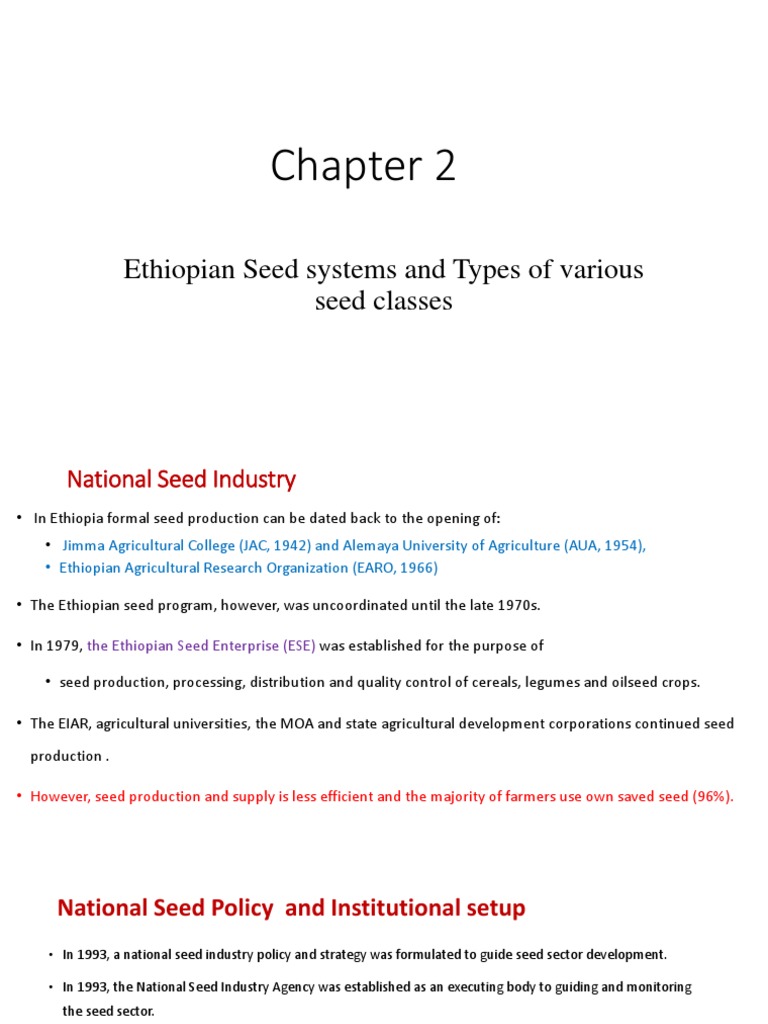 Chapter 2 Seed Systems and Seed Classes | PDF | Agriculture | Farmer