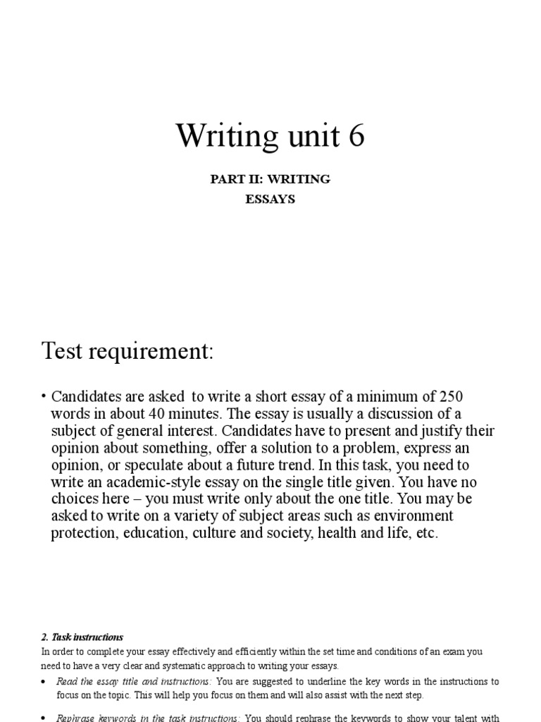 Writing Unit 6 | PDF | Essays | Teachers