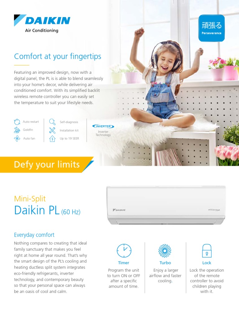 Daikin PL Mini-Split AC Overview | PDF | Equipment | Temperature