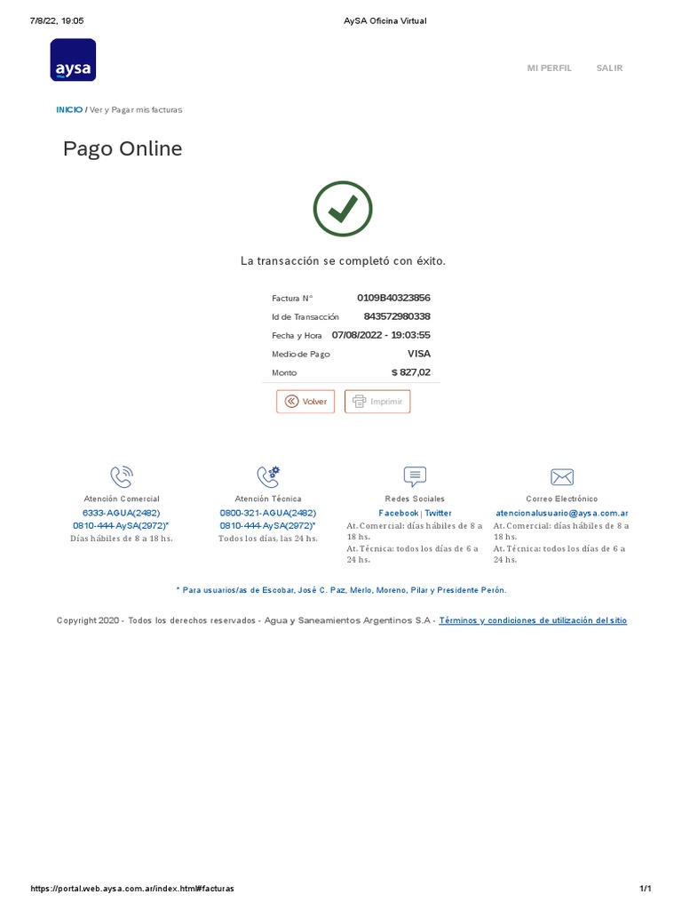 Aysa Agosto 22 | PDF