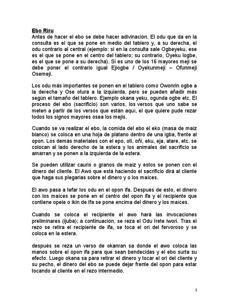 Ebo Riru Oraniyan | PDF | Religión étnica | Santeria