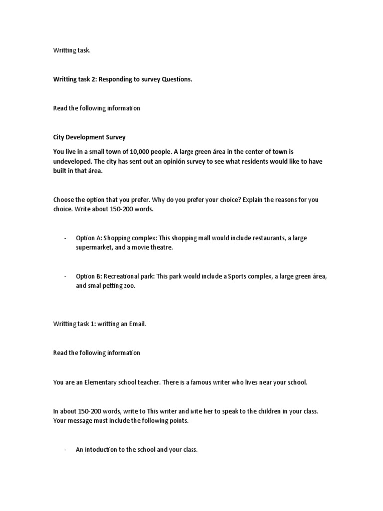 Writting Task CELPIP | PDF