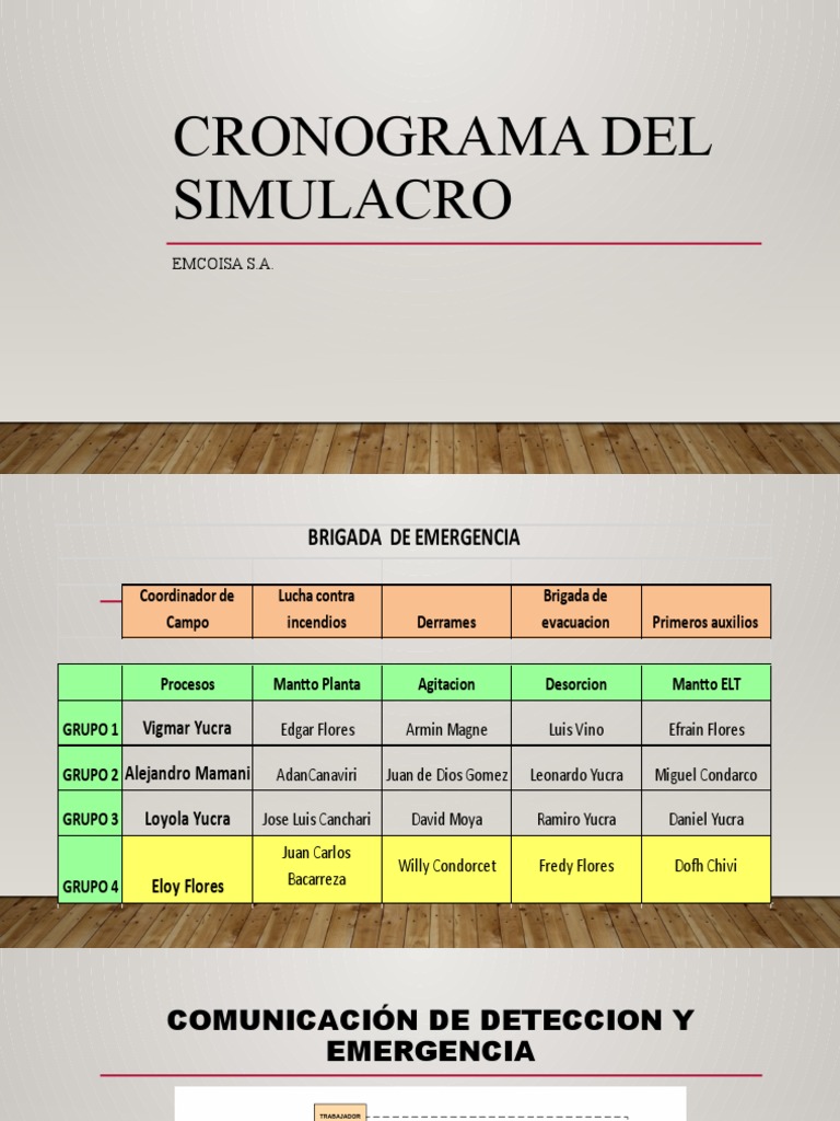 Cronograma Del Simulacro | PDF