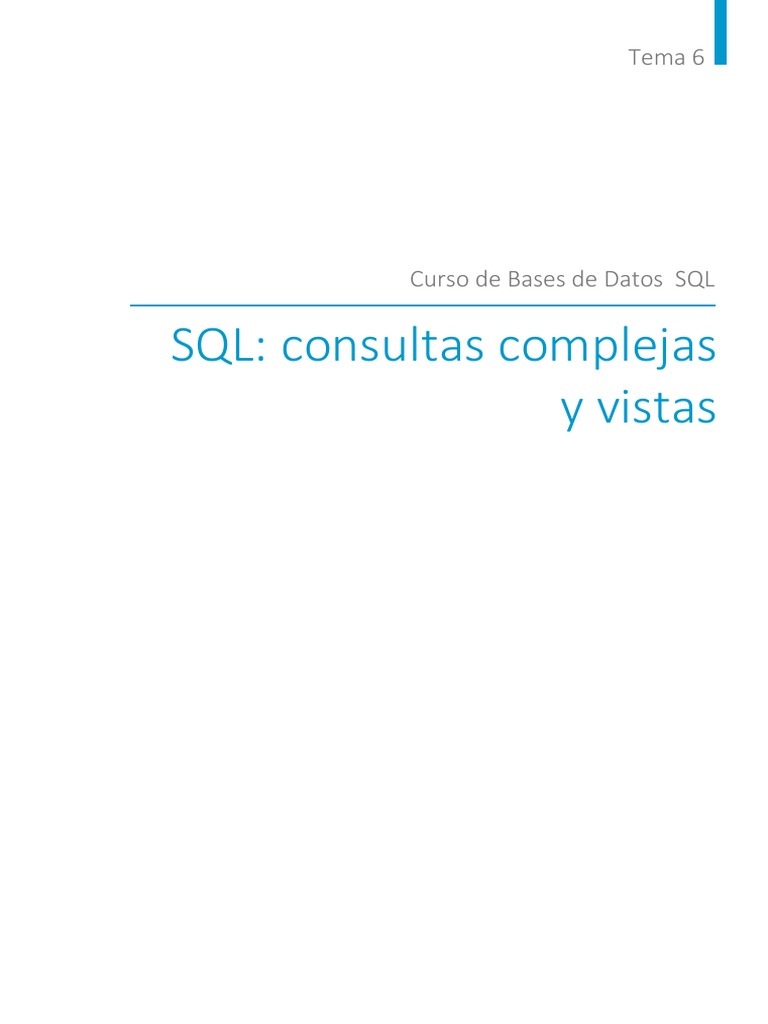 Tema 6 | PDF | SQL | Bases de datos