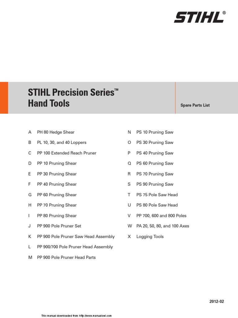 Stihl Hand Manual | PDF | Screw | Axe