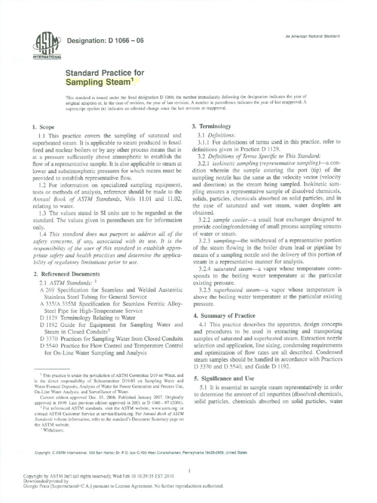 Astm D 1066-06 | PDF