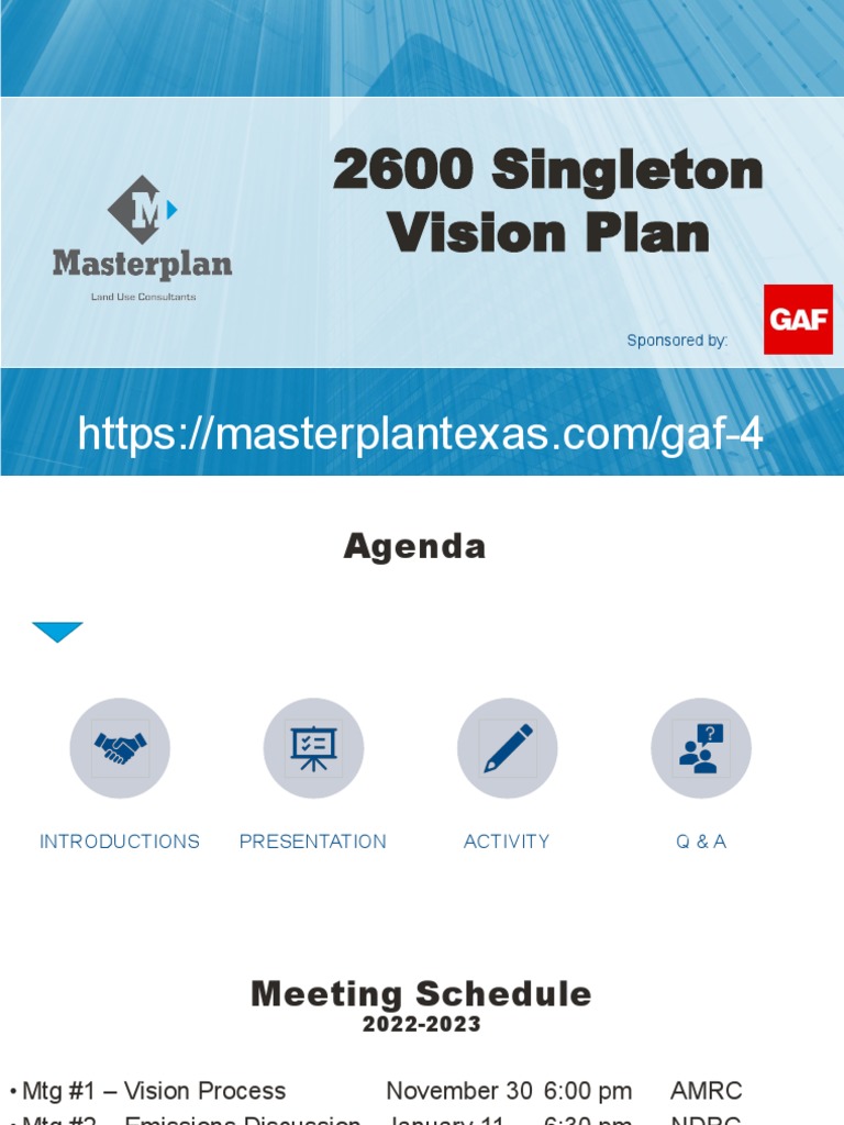 GAF's 2600 Singleton Vision Plan, MTG 1 | PDF | Mixed Use Development