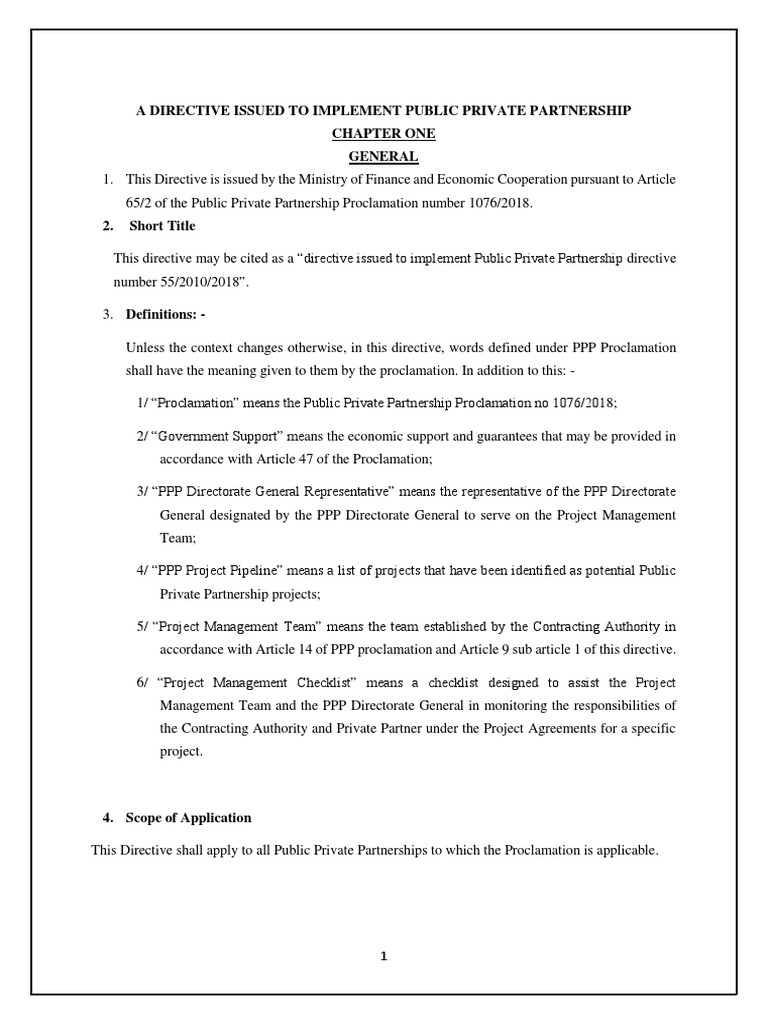 PPP Directive English | PDF | Public–Private Partnership | Feasibility ...