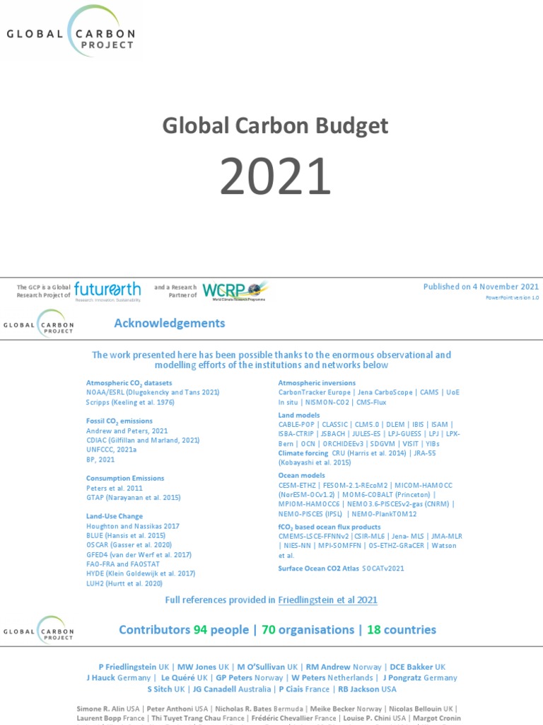 GCP_CarbonBudget_2021 | PDF | Carbon Sink | Carbon Cycle
