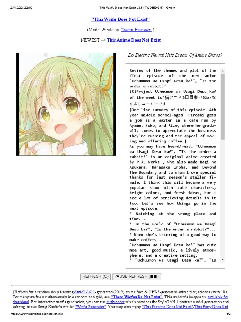 This Waifu Does Not Exist v3.5 Overview | PDF