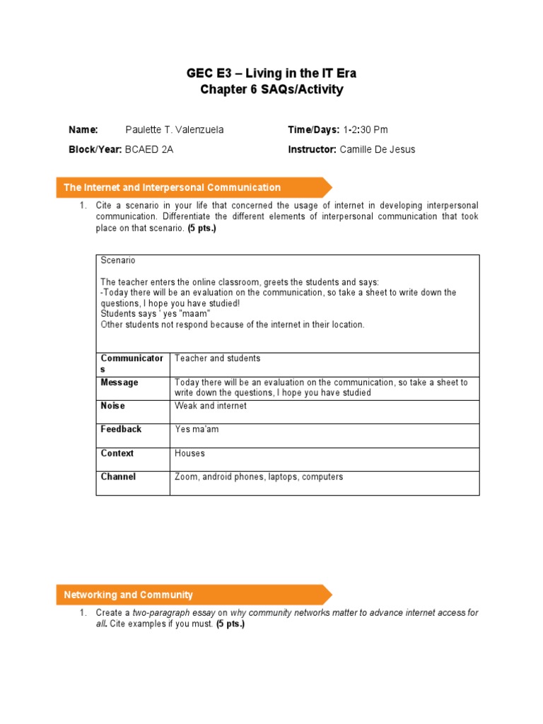 SAQs Chapter 6 | PDF | Internet | Civic Engagement