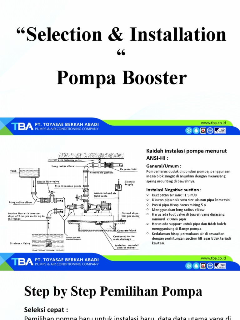 Instalasi dan Pemilihan Pompa Booster | PDF