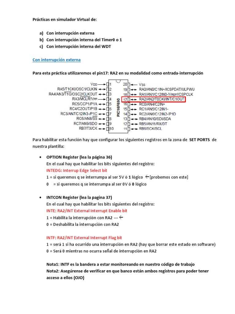 Instrucciones - Manejo de Interrupción en RA2 | PDF
