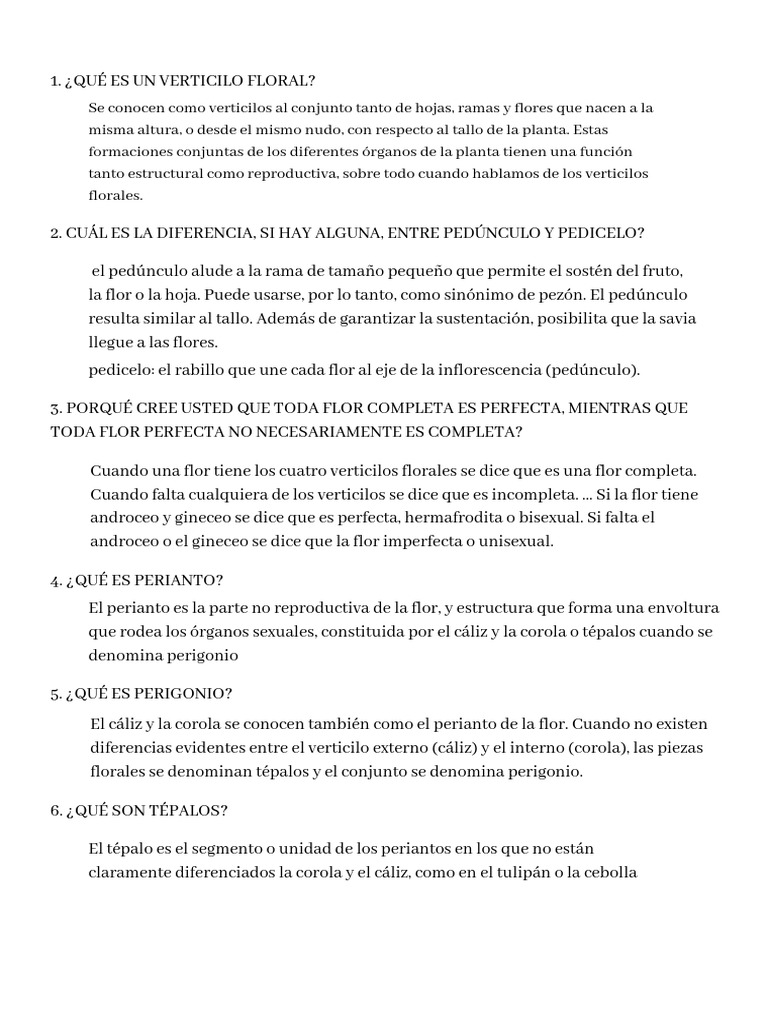 ¿Qué Es Un Verticilo Floral | PDF | Flores | Fruta