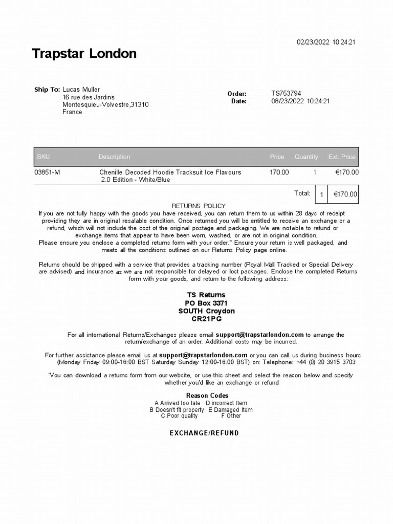 TRAPSTAR - Copie | PDF | Freight Transport | Written Communication