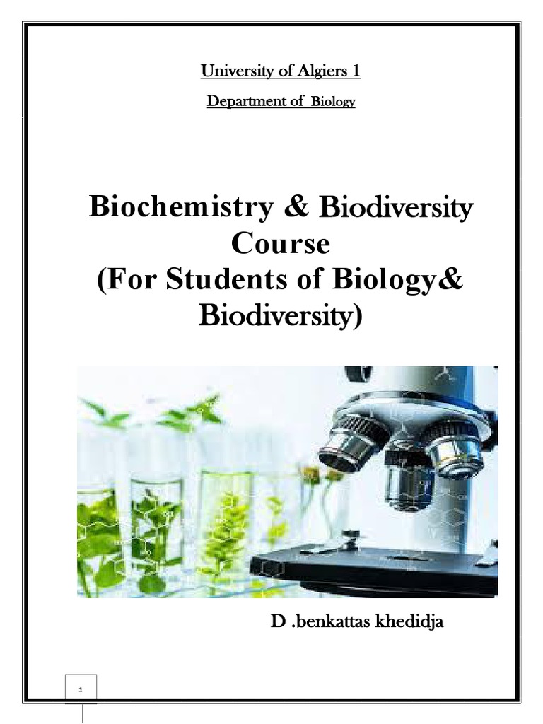 Biochemistry and Biodiversity Overview | PDF | Biodiversity ...