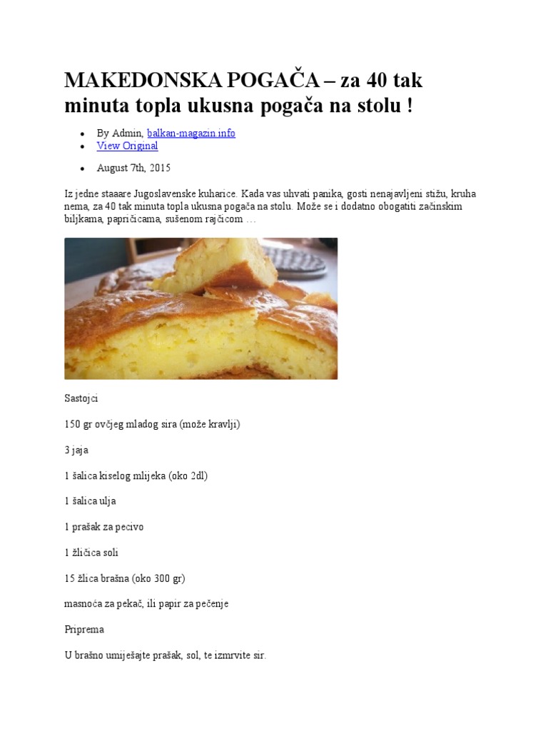 Makedonska Pogača | PDF