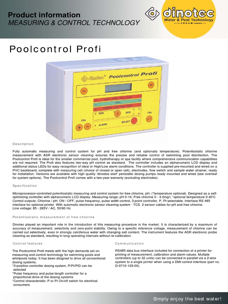 Pool Control Prof I | PDF | Ph | Switch