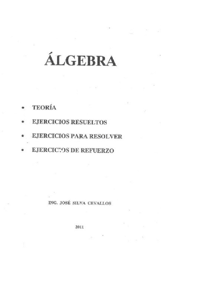 Libro de Álgebra de José Silva | PDF
