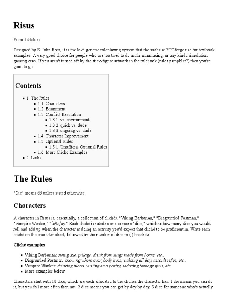 Risus - 1d4chan | PDF