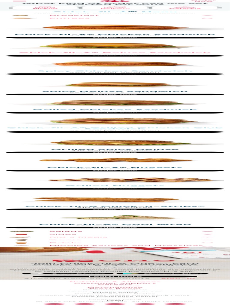 Chick-fil-A Menu, Nutrition and Descriptions CH | PDF | Entrée | Foods