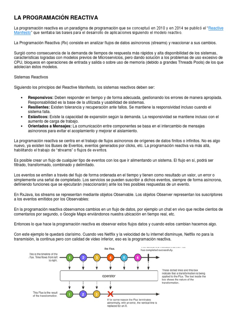 La Programación Reactiva | PDF | Programación de computadoras | Streaming Media