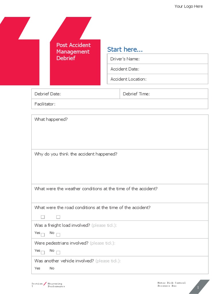 Post Accident Debrief Template | PDF