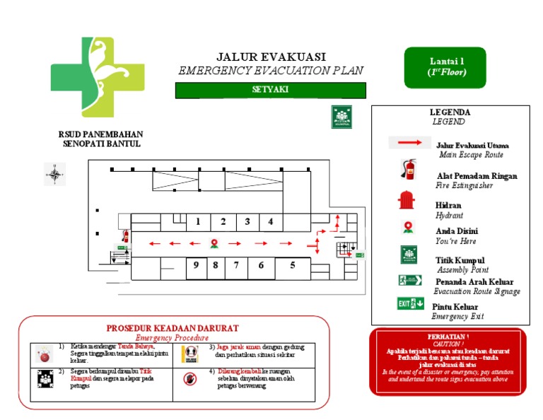 Jalur Evakuasi Ruang Setyaki | PDF