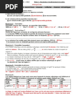 Exercices corrigés sur la masse volumique | PDF