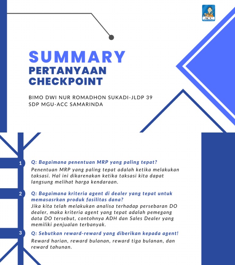 Summary Pertanyaan Checkpoint | PDF