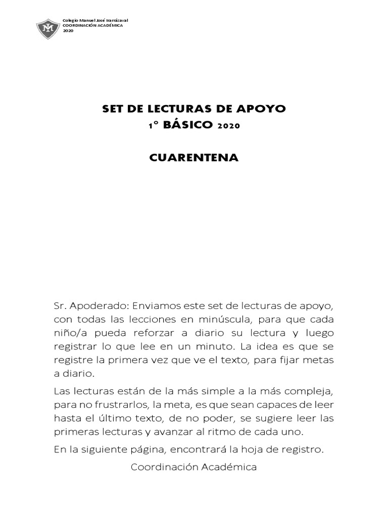 1° Básico Set Lecturas | PDF