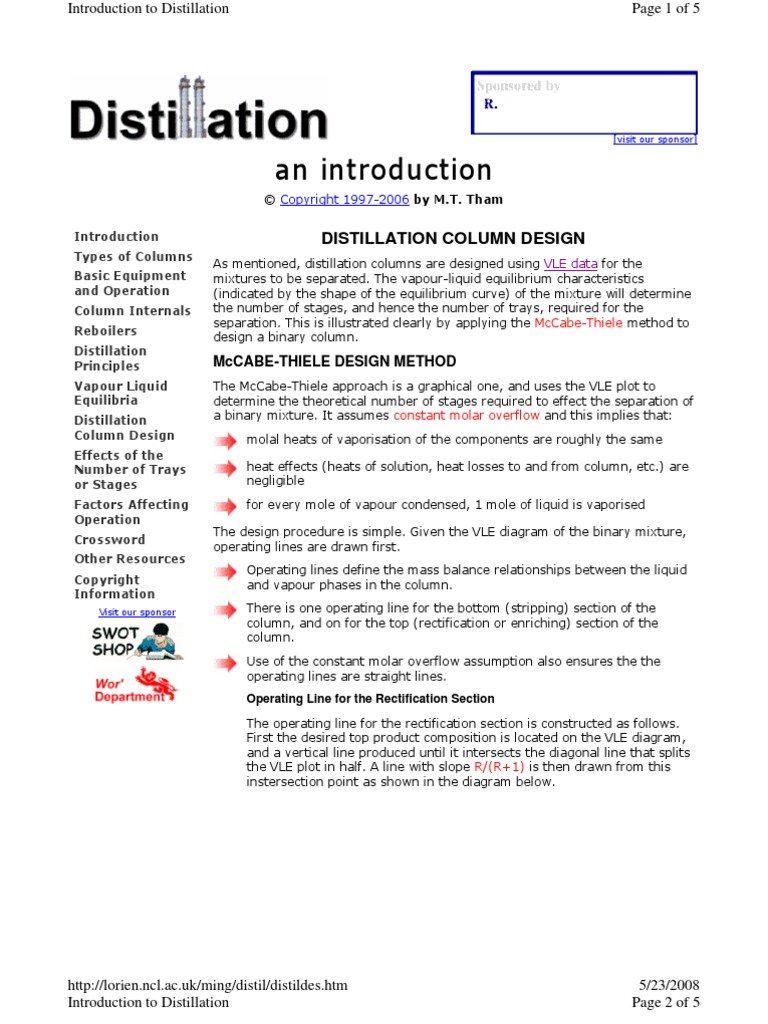 Mccabe Thiele Method | PDF | Distillation | Separation Processes