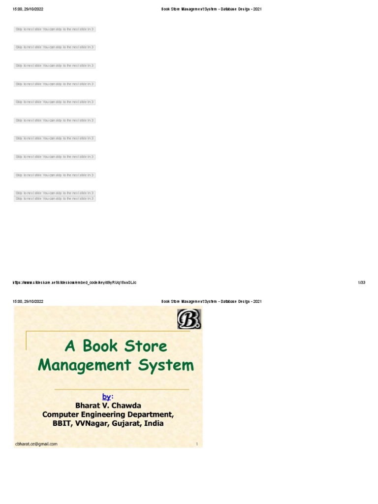 Book Store Management System - Database Design - 2021 | PDF | Information Science | Accountability