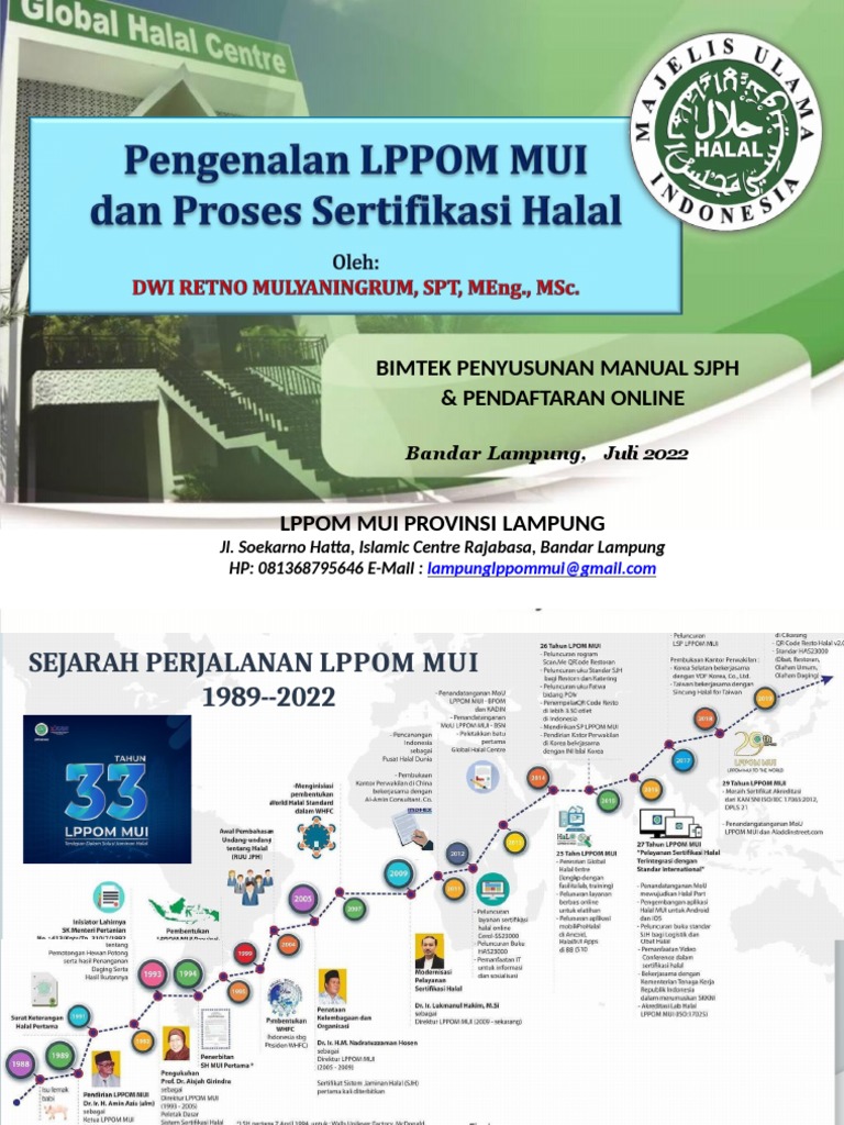 Materi Pengenalan LPPOM & Proses Sertifikasi Halal - DRM 2022 | PDF