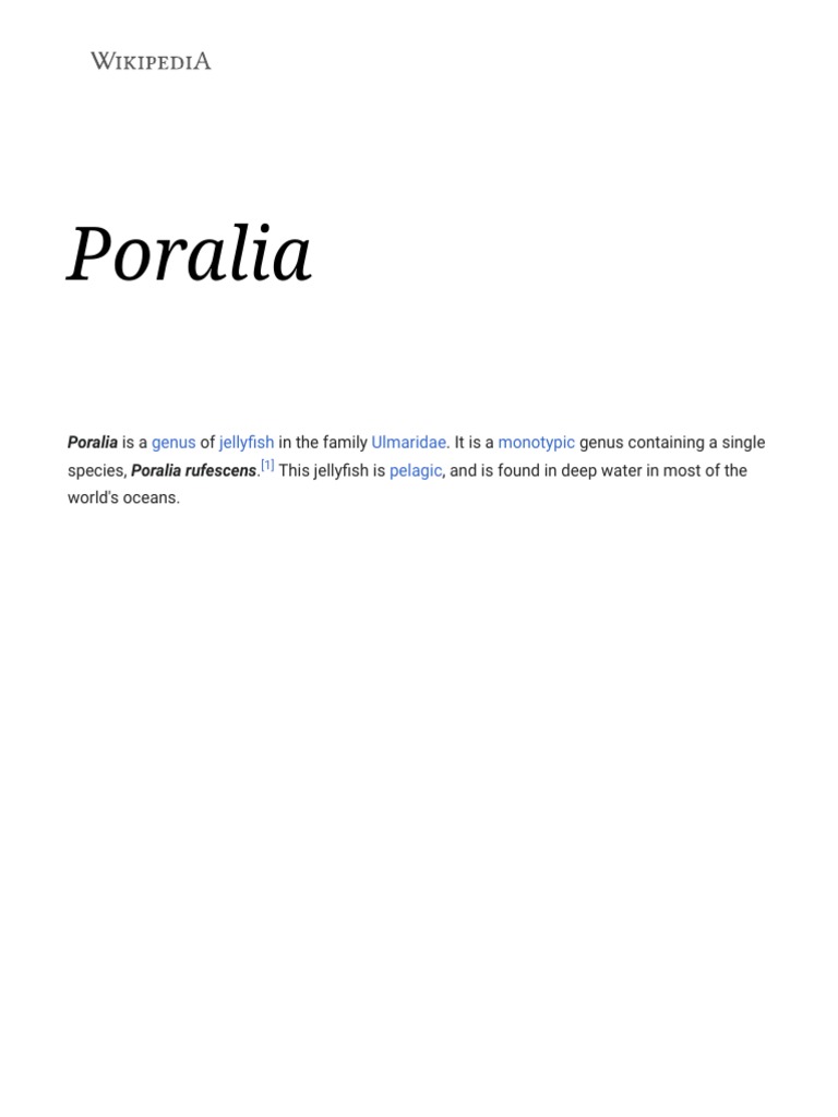 Poralia - Wikipedia | PDF | Organisms