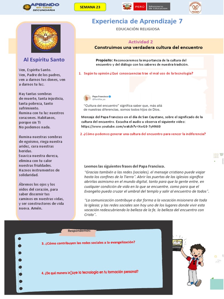 Sem23 - 3ros - Act02-Construimos Una Verdadera Cultura Del Encuentro PDF | PDF