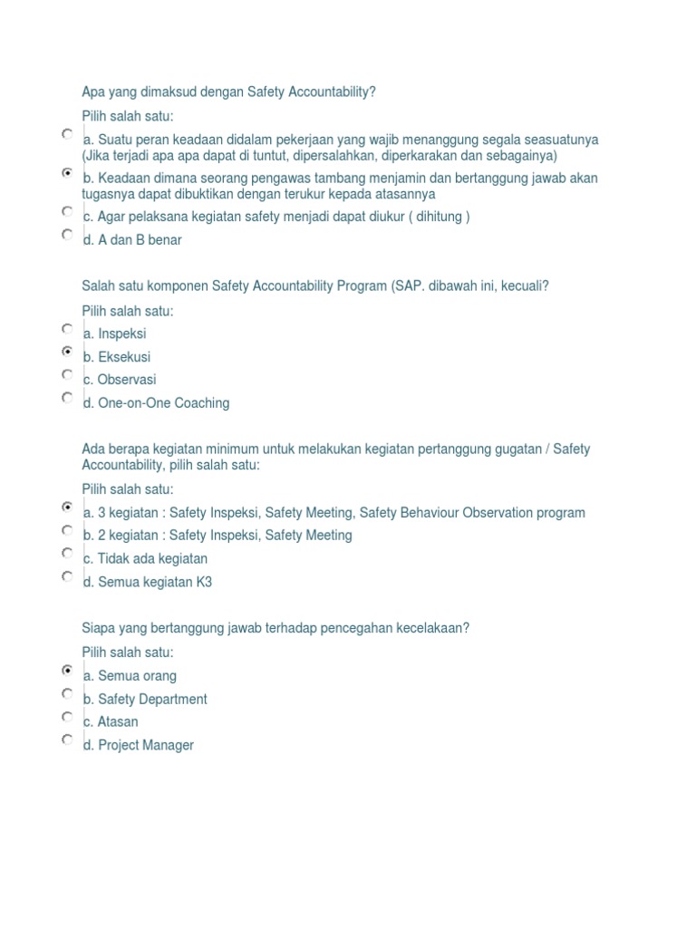 Soal KPO Safety | PDF