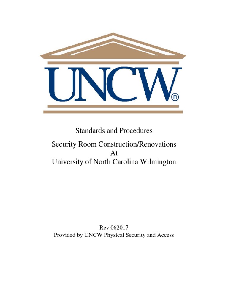 UNCW Security Room Standards Guide | PDF | General Contractor | Ceiling