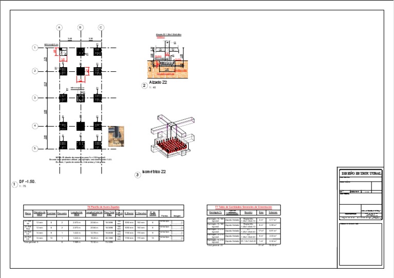 Plano Tipo Cimentación Desde AutoCAD | PDF | Diseño | Hormigón