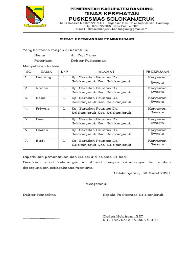 Isolasi Mandiri PKM Soljer | PDF