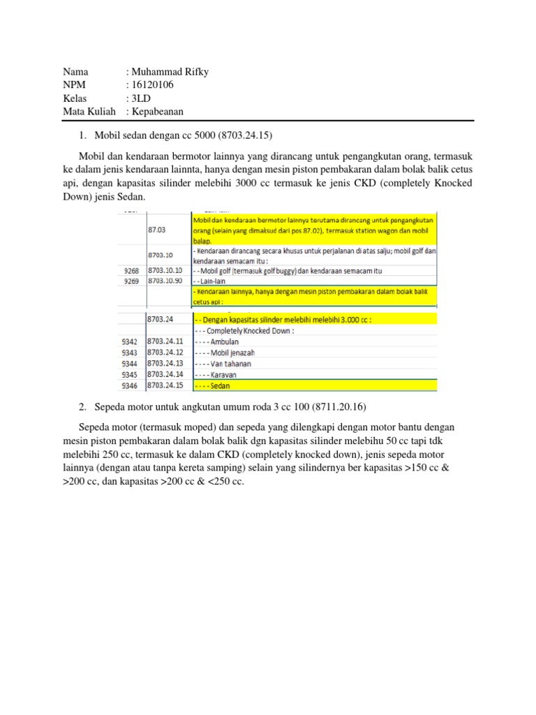 Muhammad Rifky - 16120106 - 3LD - Kepabeanan | PDF | Teknologi & Rekayasa