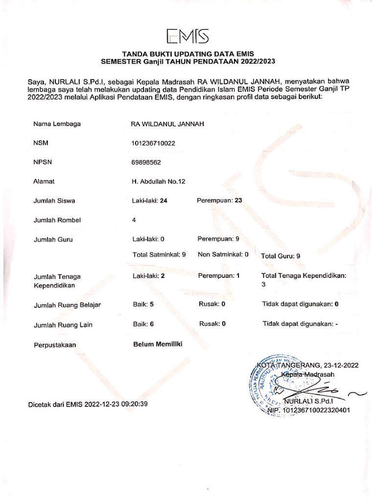 Emis 2022 2023 PDF | PDF