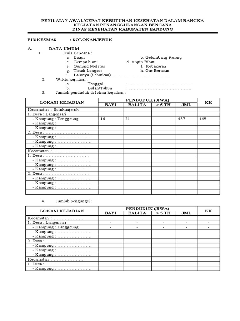Form RHA Bencana | PDF