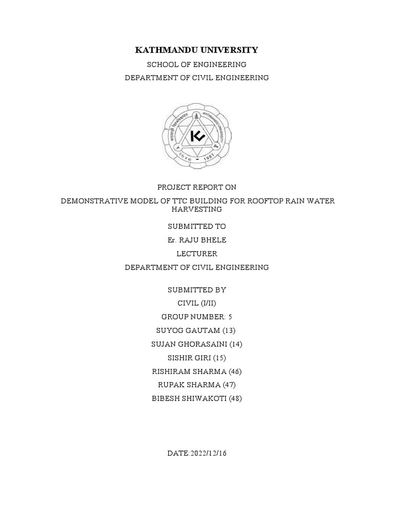 Rooftop Rainwater Harvesting Model | PDF | Groundwater | Water