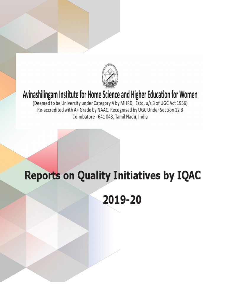 Reports On Quality Initiatives by IQAC 2019-20 | PDF | Intellectual ...