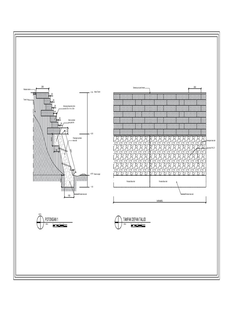 Desain Talud dan Pondasi Batu Kali | PDF