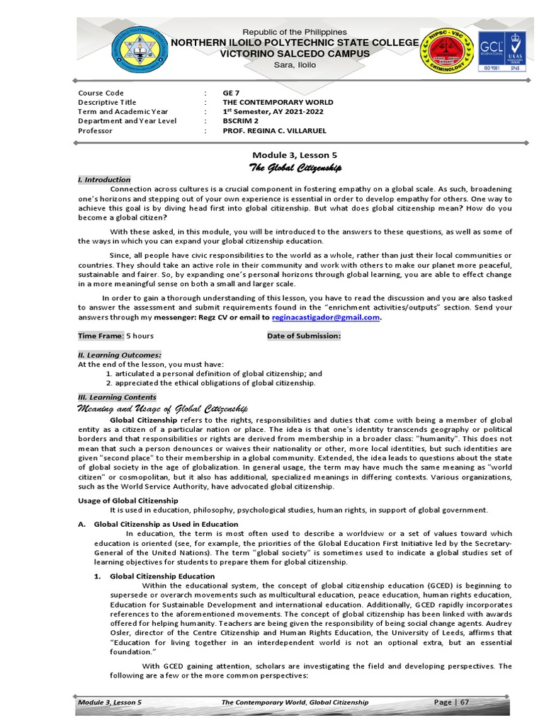 GE 7 Module 3 Lesson 5 | PDF