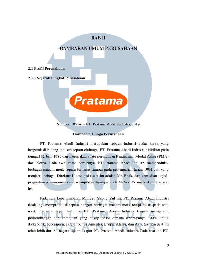 Gambaran PT Pratama Abadi Industri | PDF
