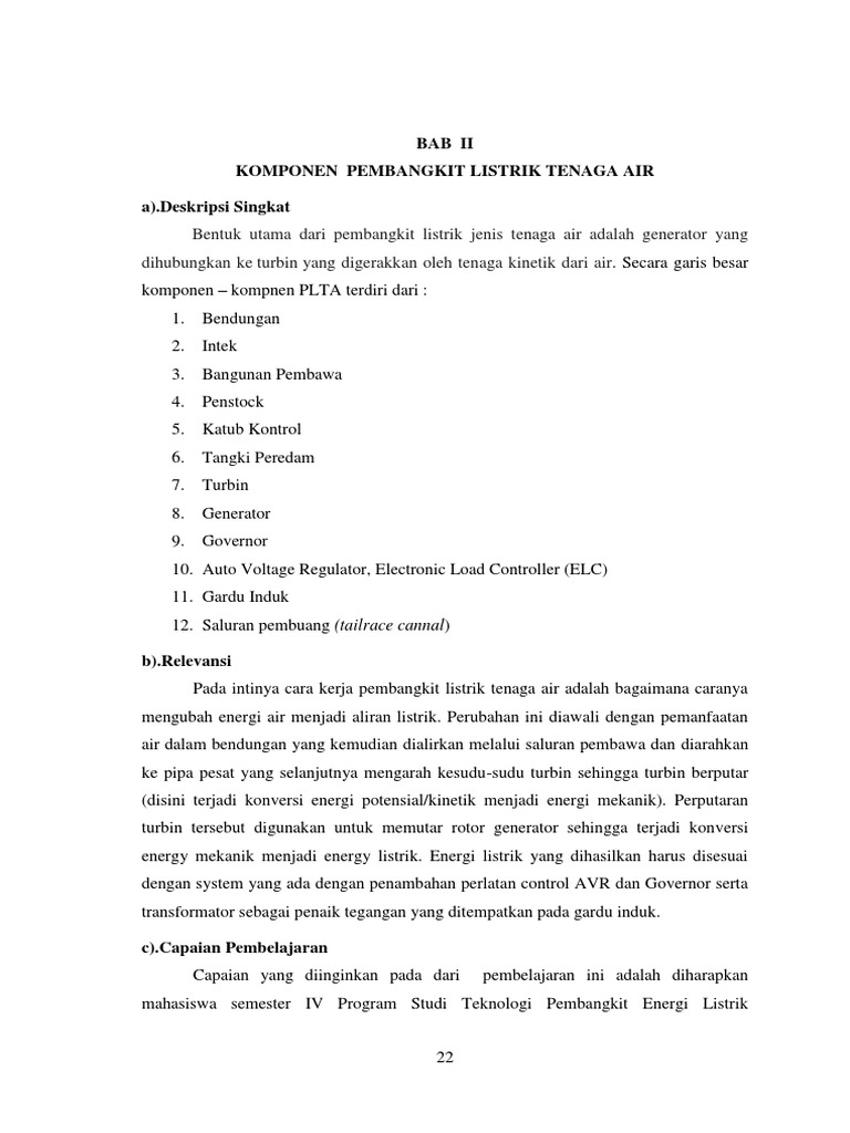 2.bab Ii Komponen Plta | PDF